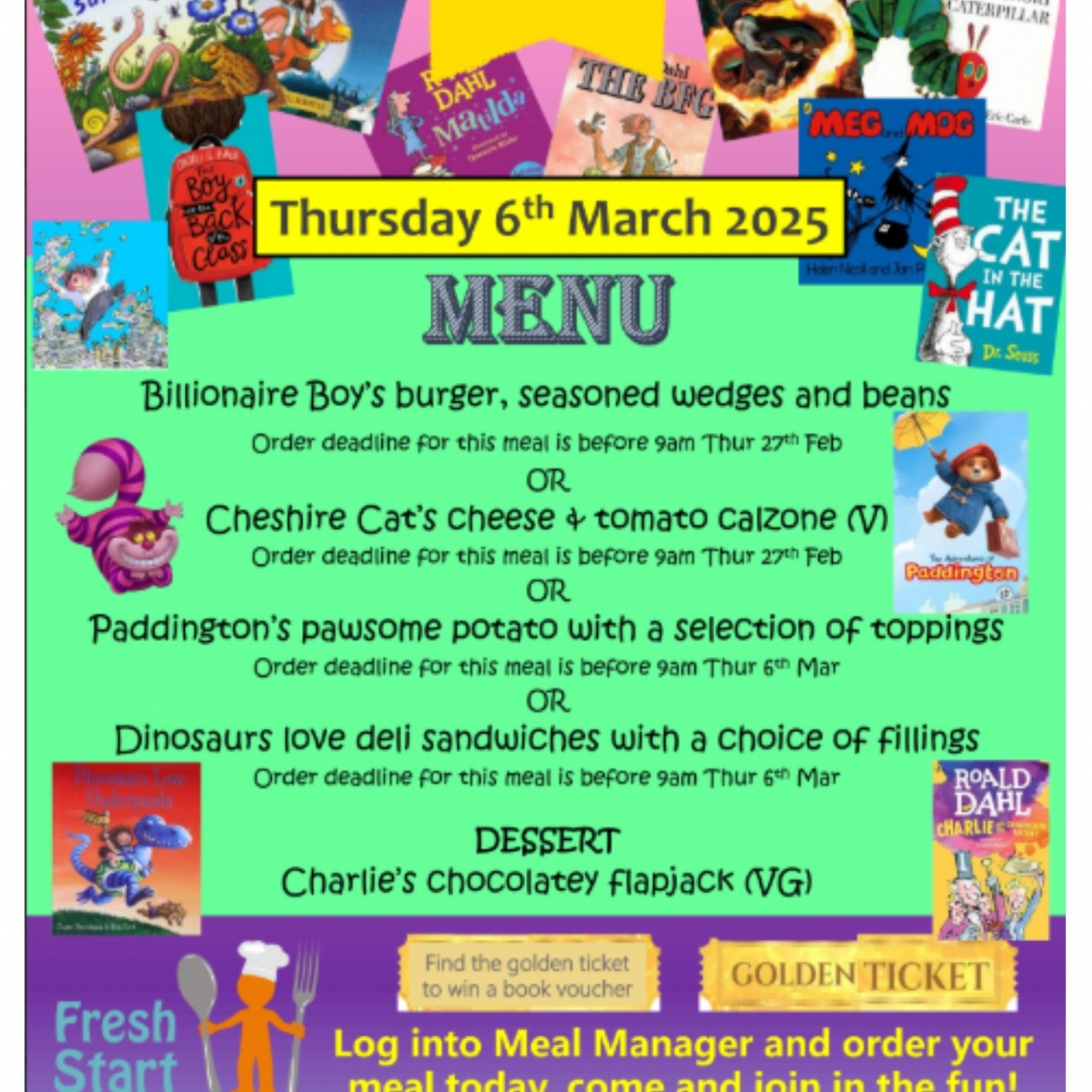 Kilsby C E Primary School - World Book Day Menu